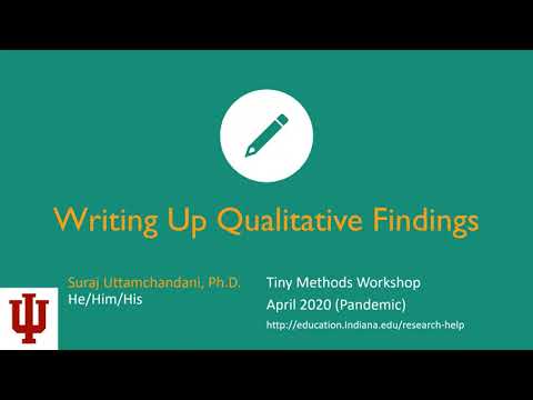 Writing Up Qualitative Research Findings