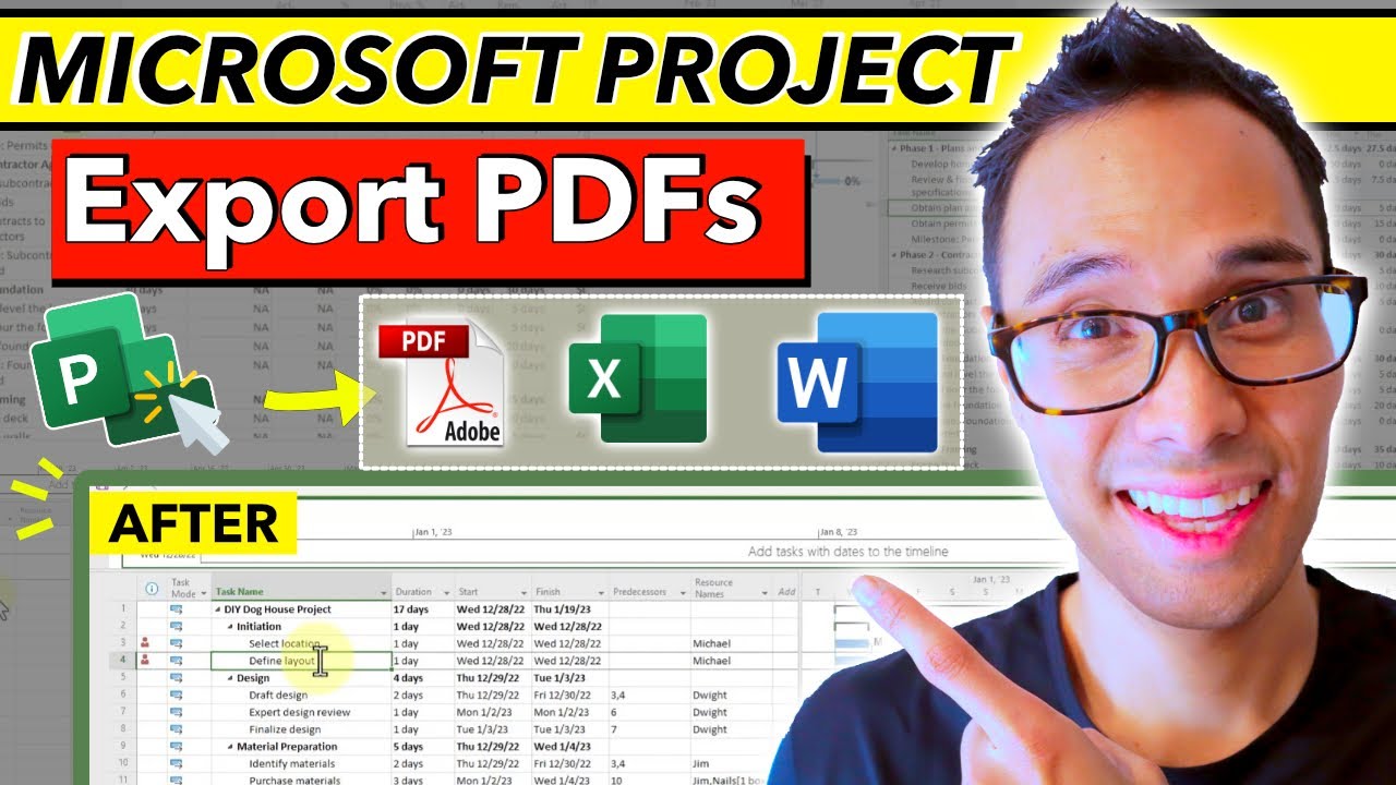 Microsoft Project Export to PDF (Including Gantt Chart) | Microsoft Project Tutorial