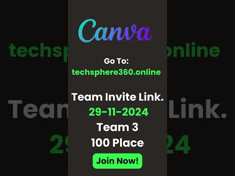 How to Get a Canva Pro Team Invite Link in 2024 – 29-11-2024#canvapro #TeamInviteLink#CanvaTutorial