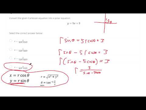 Write a cartesian equation in polar form