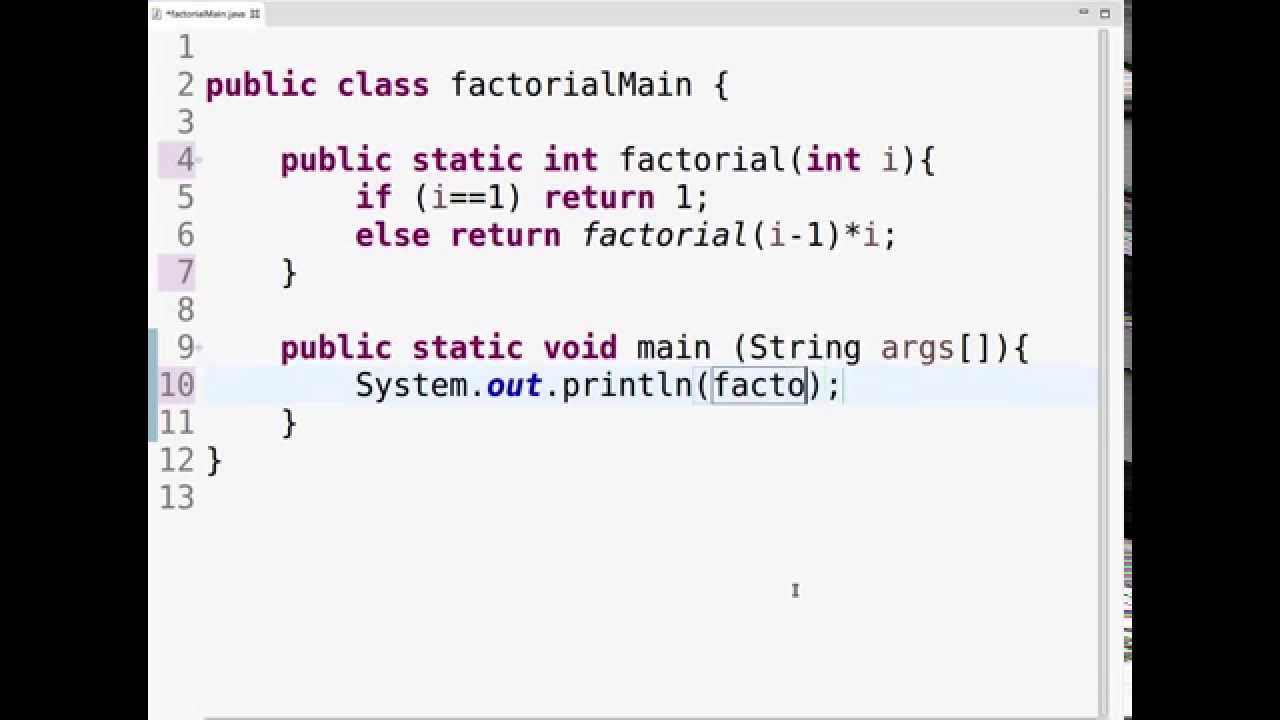 Java - Recursion: Factorial. Simple Clear Coding.