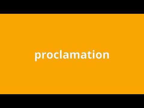 what is the meaning of proclamation