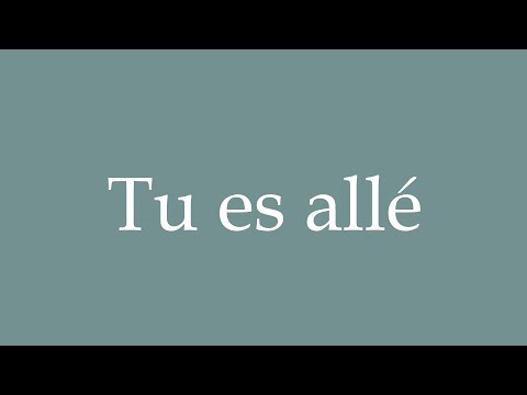 How to Pronounce ''Tu es allé'' (You went) Correctly in French