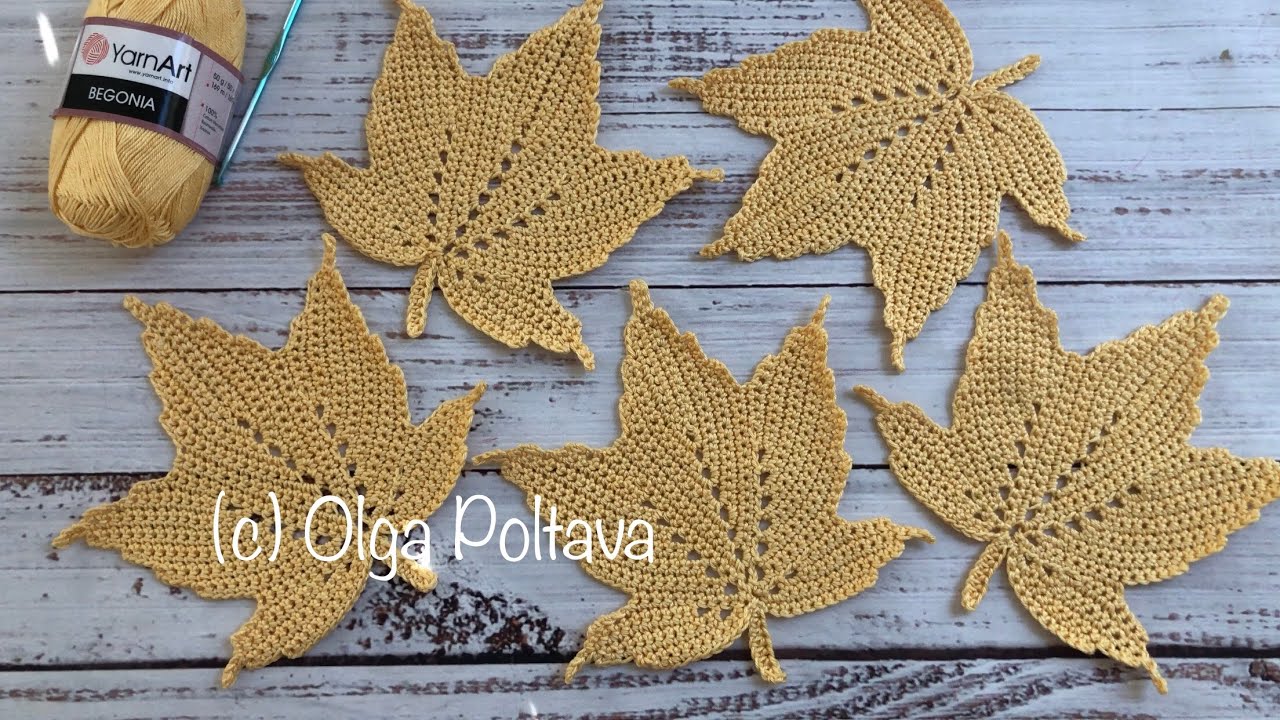 Crochet Maple Leaves, Crochet Video Tutorial