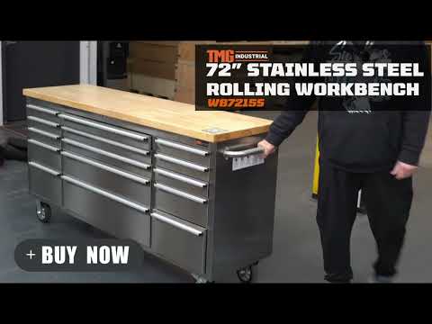 TMG 72" Stainless Steel Rolling Workbench, TMG WB7215S