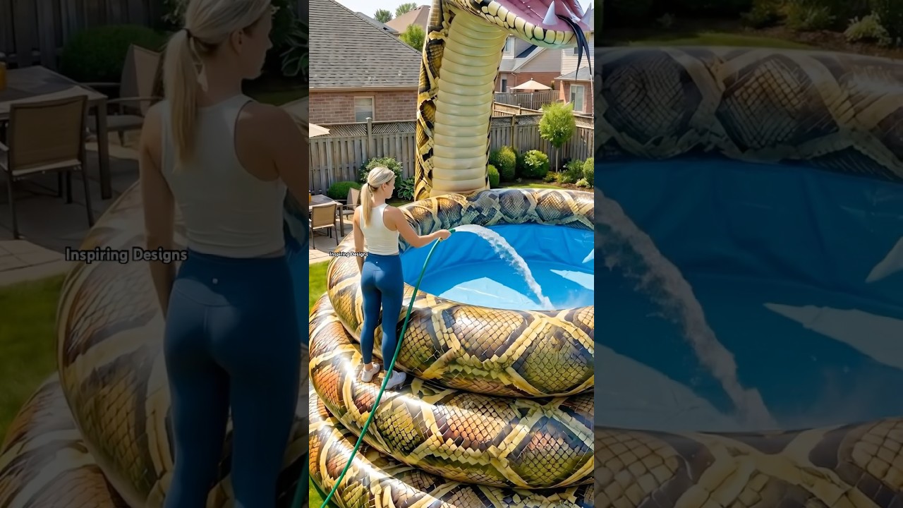 These Giant Inflatable Snake Pools Let You Swim In Their Coil