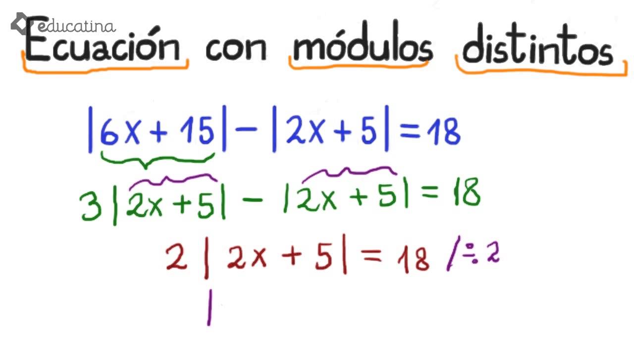 Educatina - Ecuación con módulos distintos