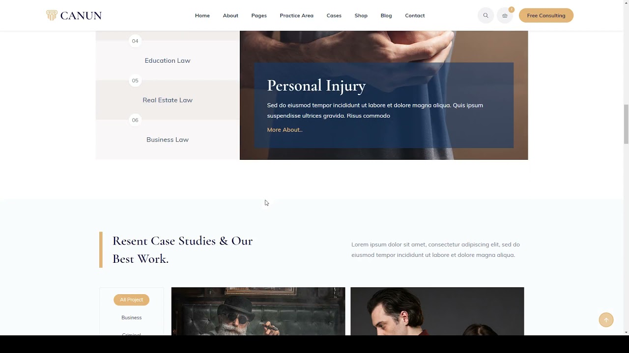 Canun  Lawyer and Attorney React Template responsive adviser