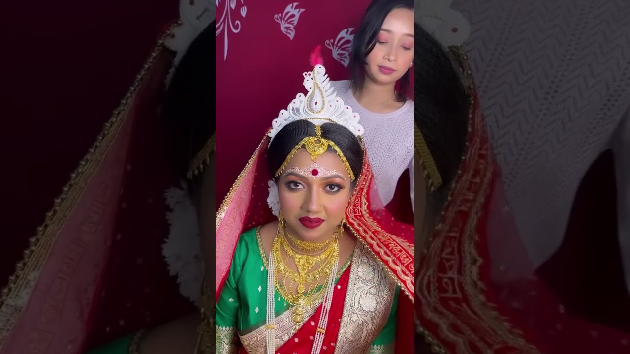STEP BY STEP BENGALI BRIDAL MAKEUP #shorts #youtubeshorts #bridalmakeup
