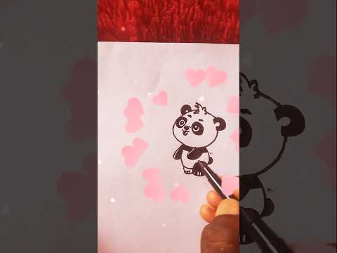 Easy cute panda art drawing