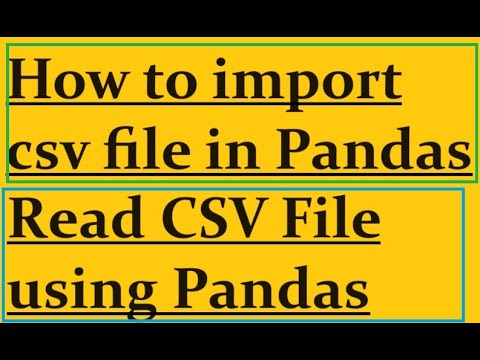 How to import csv file in Pandas