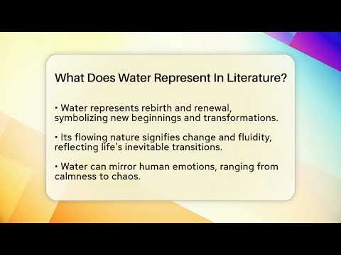 What Does Water Represent In Literature? - The Prose Path