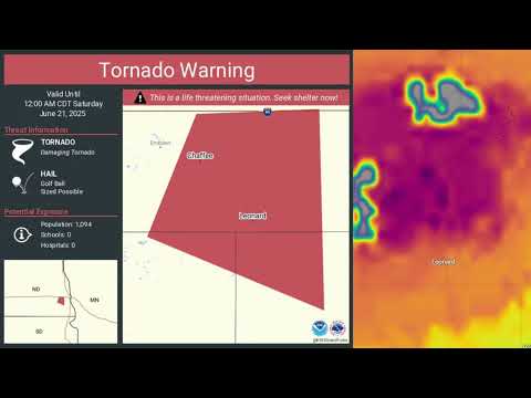 20th June 2025 - PDS Tornado Warning - Leonard, Chaffee, North Dakota - NOAA Weather Radio