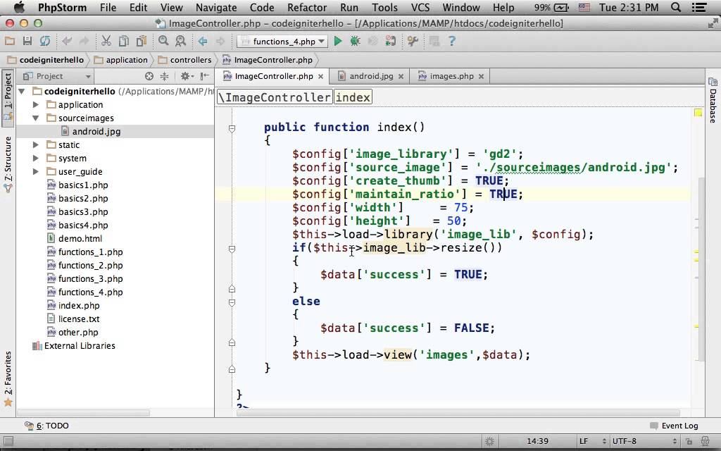 CodeIgniter Images Manipulation
