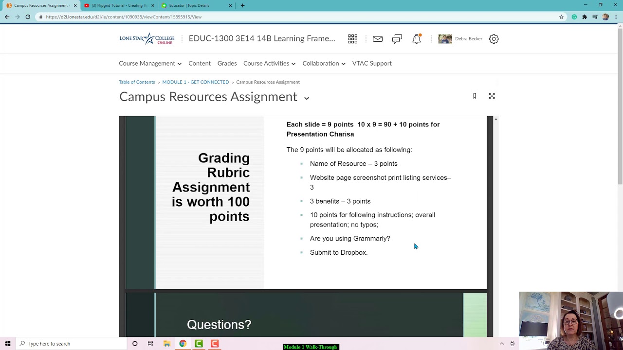 EDUC 1300 Module 1 Walkthrough