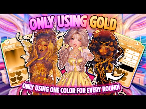 ONLY Wearing *GOLD* for EVERY ROUND in DRESS TO IMPRESS! (Color Challenge)