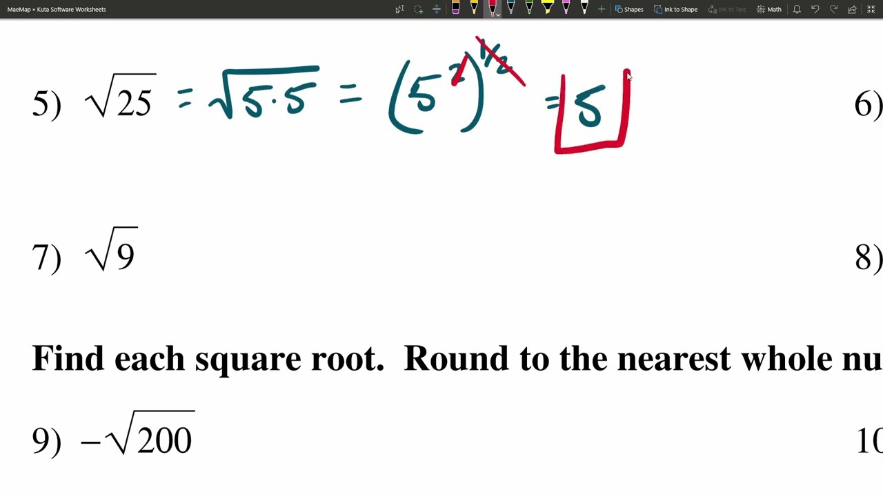 KutaSoftware: PreAlgebra- Square Roots