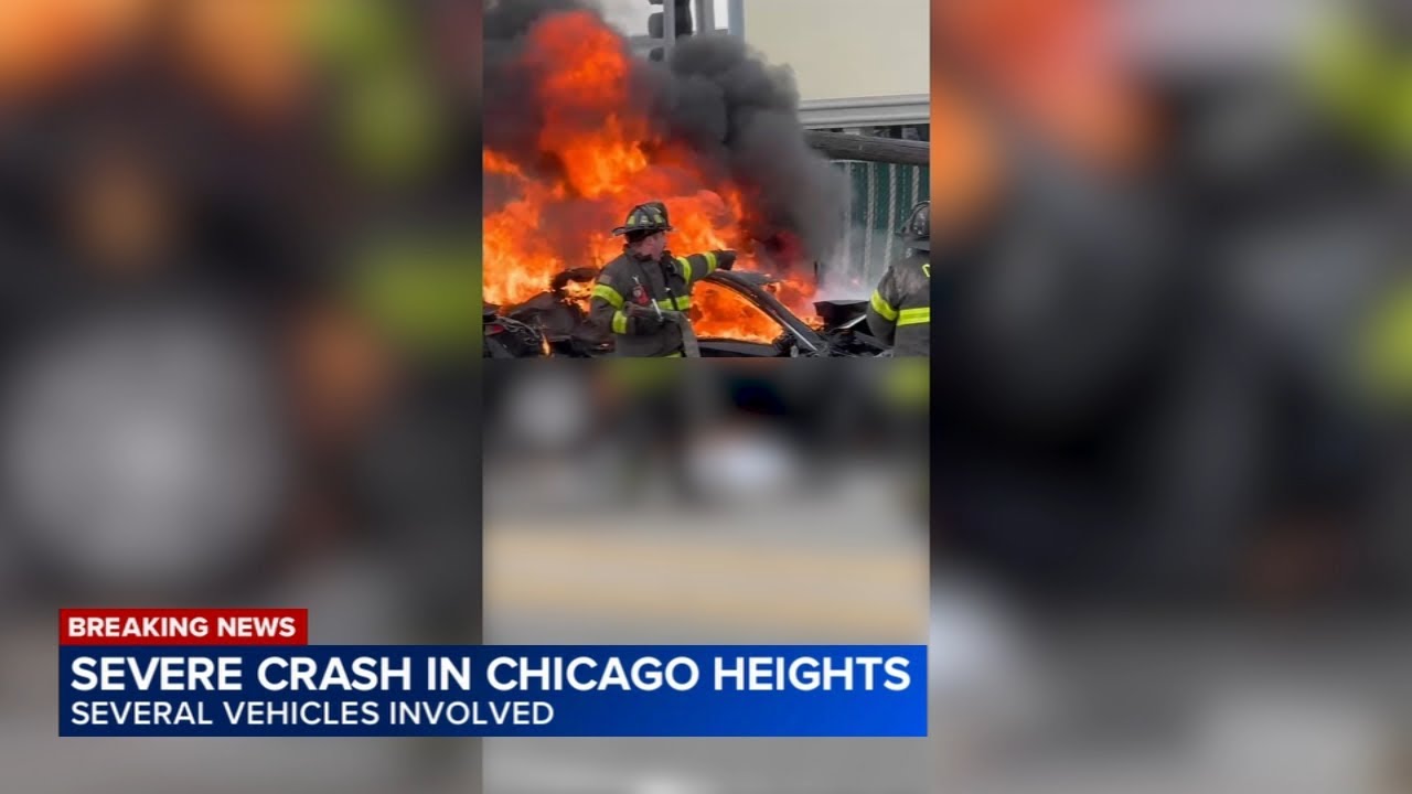Police investigating serious fiery car crash in Chicago Heights