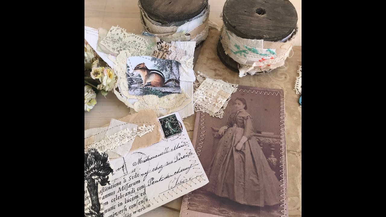 Junk journal tutorial | my take on a snippet roll and how to use it | using up fabric scraps