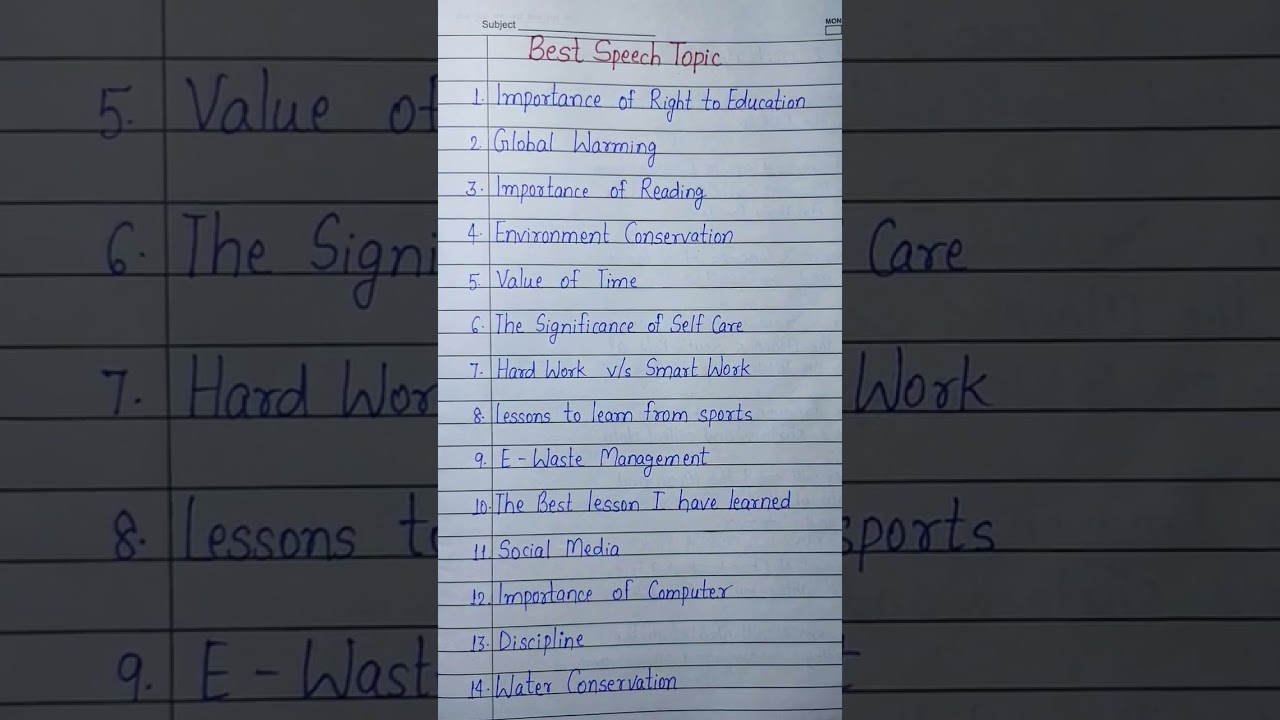 Best speech topic ll Important topic #youtube #topic #bestspeech #shorts #study