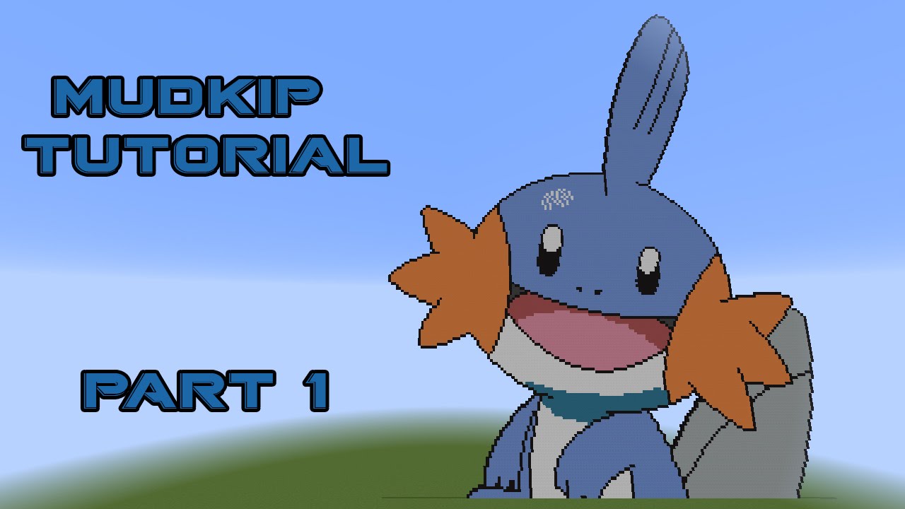 Minecraft Pixel Art Tutorial: How to make Mudkip Part 1 (Pokemon)