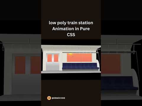 low poly train station Animation in Pure CSS | Demo Coding