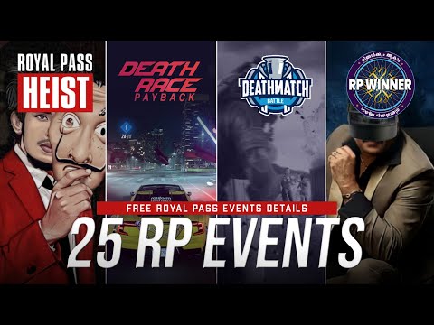 25 RP EVENTS | FREE ROYAL PASS DETAILS | SEASON 1 | CYBER YT