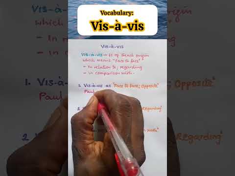 Vocabulary: vis-à-vis (Origin, meaning and sentences)