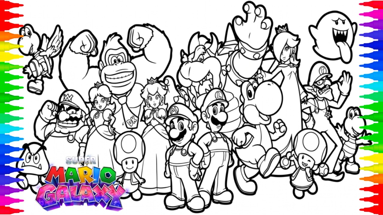 The Super Mario Galaxy Movie ALL Characters | Super Mario Galaxy Movie Coloring Page