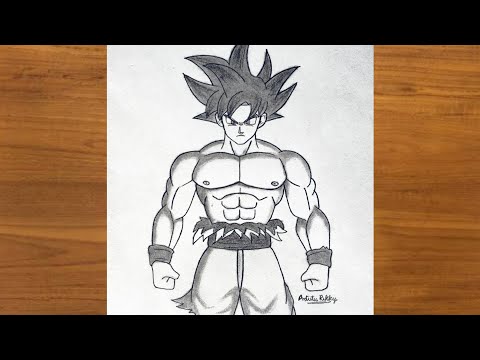 How to draw Goku Ultra Instinct Full Body out of Stick Man | Easy Step by Step