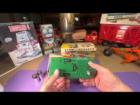 Japanese BO Space Tin Robot Robo Tank Z Atom Rocket 7 Spaceship