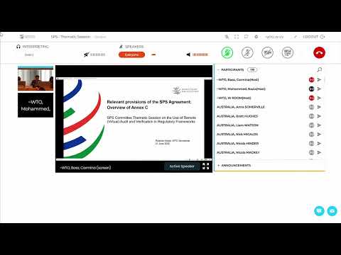 SPS Committee Thematic Session on the Use of Remote (Virtual) Audit – Morning (FRA)