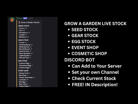 Grow A Garden Live Stock: DISCORD BOT AND SERVER