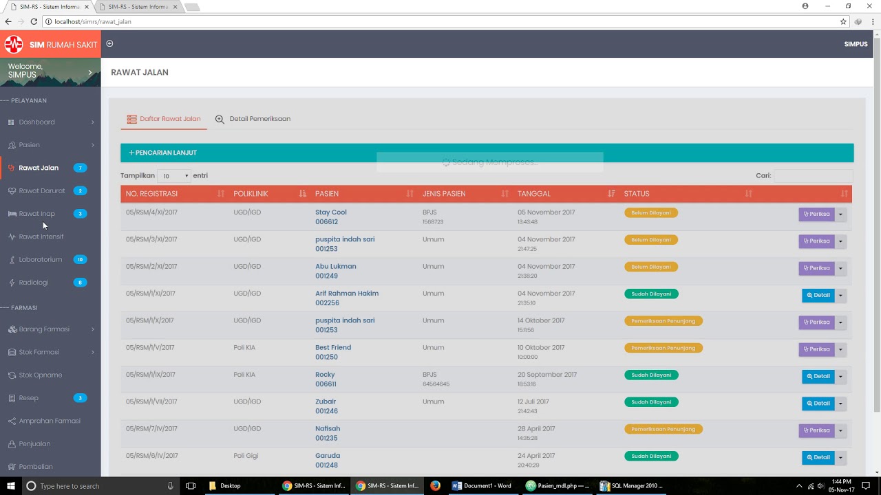 SIM RS - Data Pasien