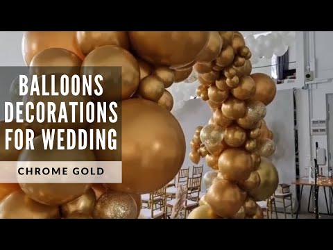 Grand Organic Chrome Gold Wedding Balloon Decorations