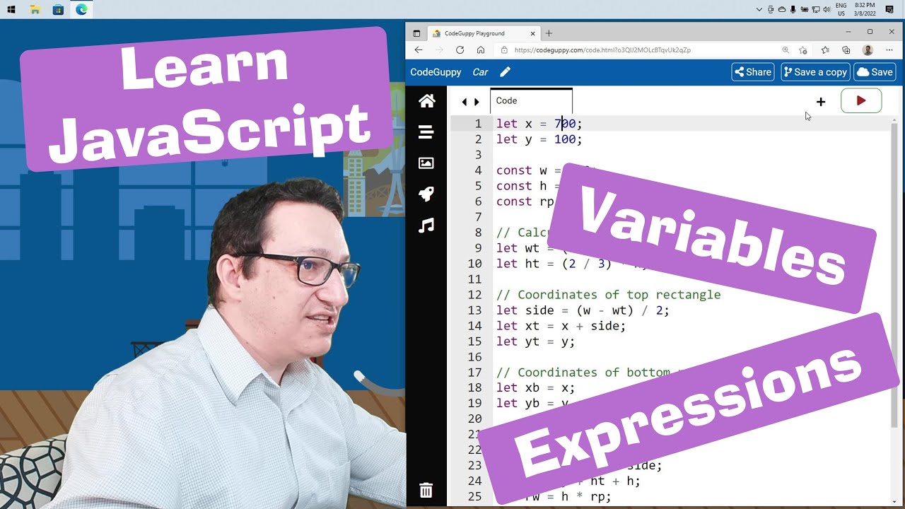 JavaScript tutorial 6/24: Variables, Expressions and Operators | Coding for beginners