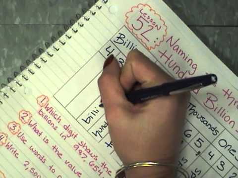 Math 52: Naming Numbers through the Hundred Billions