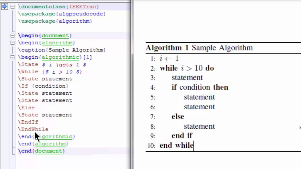 How to write an algorithm in latex (2 methods)