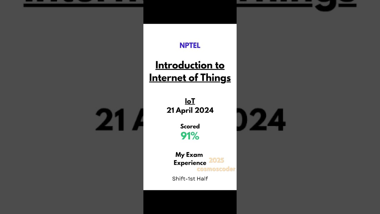 NPTEL 2024 IOT | Exam Experience | FAQ | Introduction to Internet of Things #nptel #iot #exam