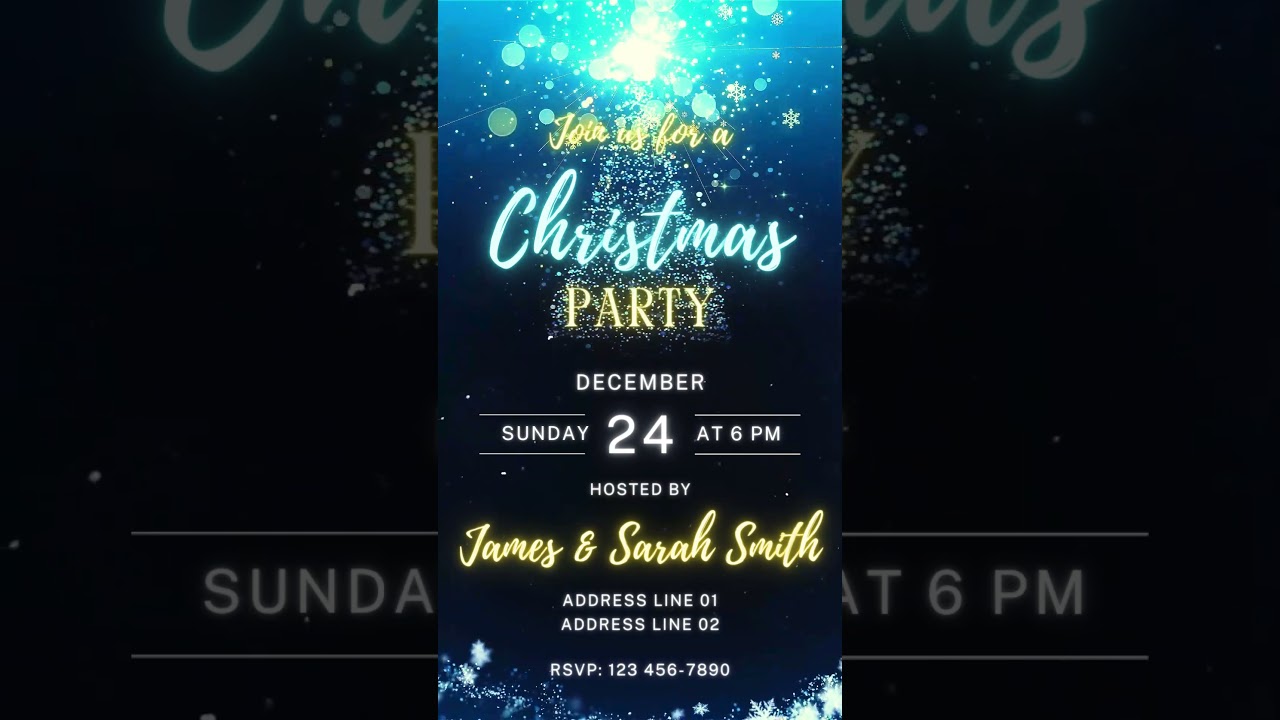 Printable + Video Christmas Party Invitation, Edit Today Canva Template Instant Digital Download