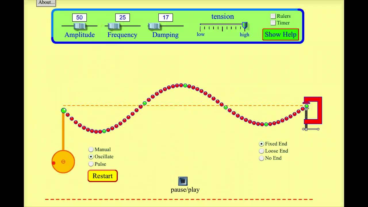 Wave on a string simulation