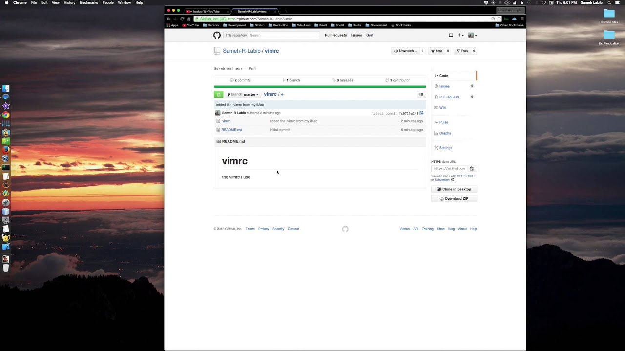 GitHub copy of vimrc file