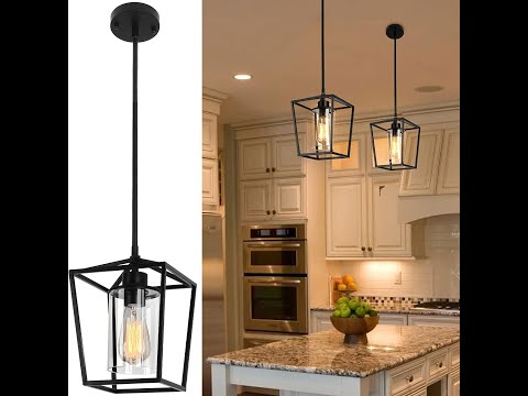 Pendant Light Fixture Farmhouse Lantern Pendant Light Iron Cage Hanging Light Entryway Dining Room