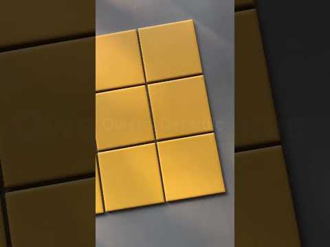 Decorative luxury yellow matte ceramic mosaic tiles for swimming pool