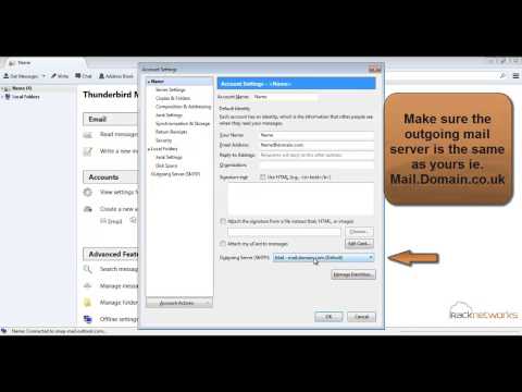 Mozilla Thunderbird Mail Server Settings