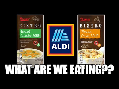Aldi's FROZEN Broccoli Cheddar and French Onion Soup - WHAT ARE WE EATING??