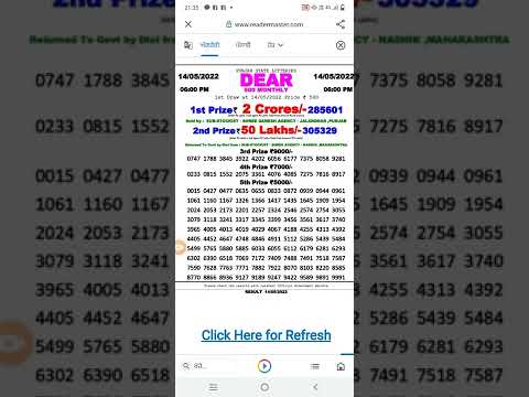 dear 500 monthly lottery today result 6pm 14/5/2022