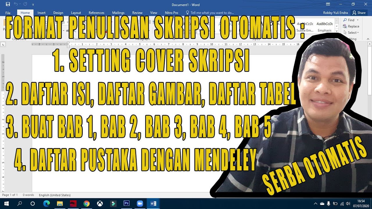 CARA SETTING FORMAT PENULISAN SKRIPSI SEMUANYA OTOMATIS DI WORD