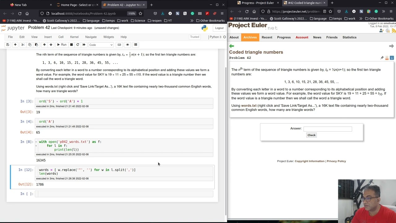 Solving Project Euler Problems in Python - Part 23 (Problem 42)