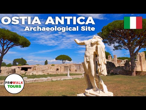 Ostia Antica - Ancient Roman Ruins - 4K Walking Tour 60fps with Captions